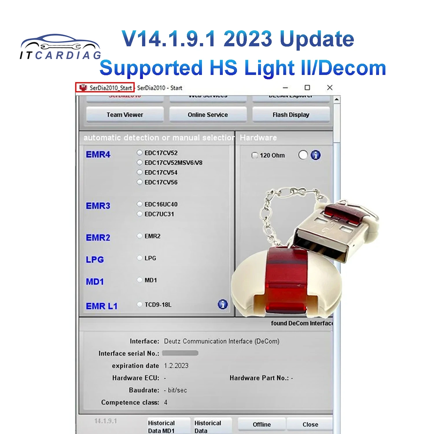 Deutz Serdia2010 v14.1.9.1 (2023) SerDia 2010 USB Dongle 6 Level Class ...