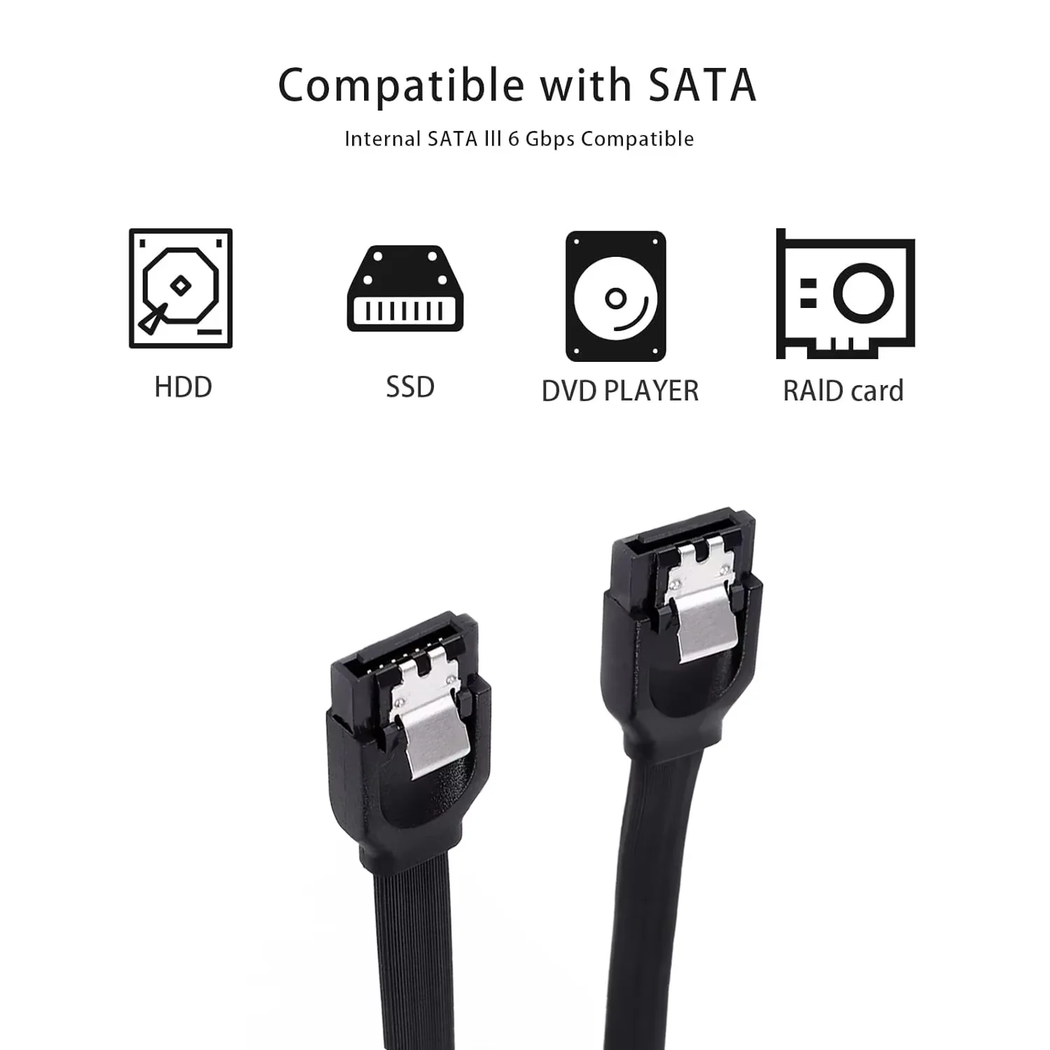 SATA III Cable for SSD HDD Data 6Gbps Straight Angle Sata Data Cable ...