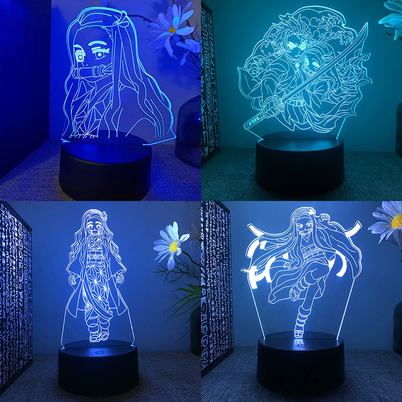 Led Lamp 3d Manga Demon Slayer | 3d Anime Lamp Demon Slayer | Light ...