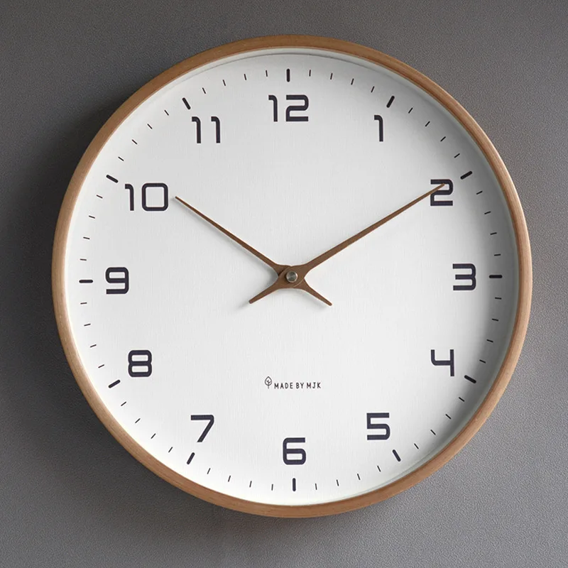 Nordic Solid Wood Wall Clock Living Room Household Clock Decoration ...