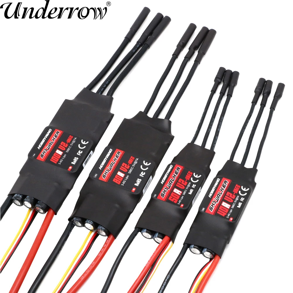 Hobbywing-Brushless-ESC-40A-50A-80A-100A-V2-Drone-ESC-2-4S-Skywalker ...