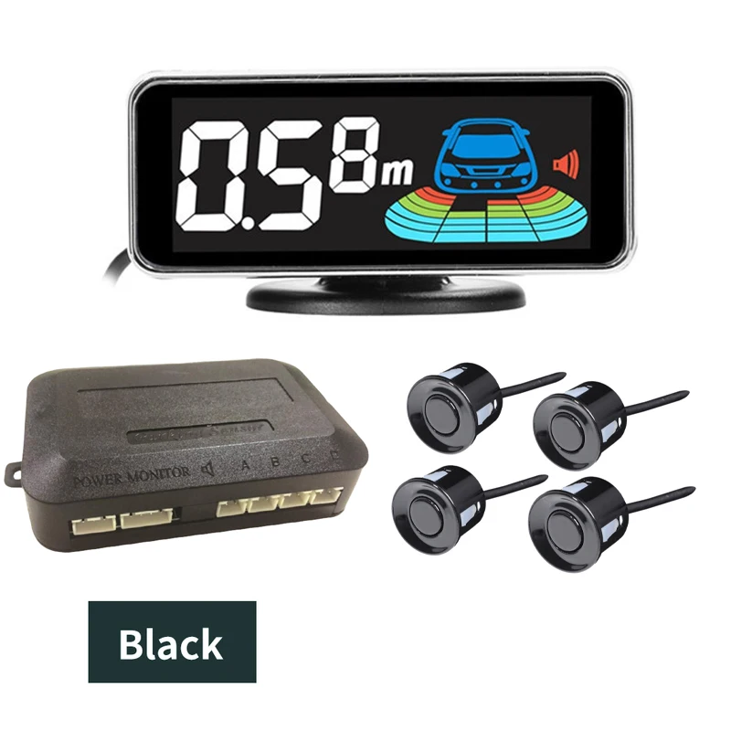Car-Reversing-Backup-Radar-Front-and-Rear-4-Parking-Sensors-for-Vehicle ...