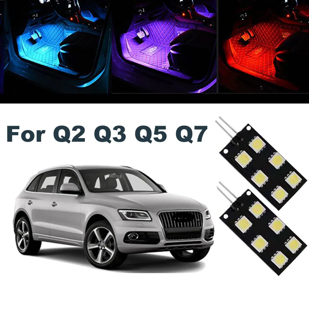 2Pcs For Audi Q2 Q3 Q5 Q7 Car Led Interior Light Footwell Lights 12V CANBUS 5050-SMD