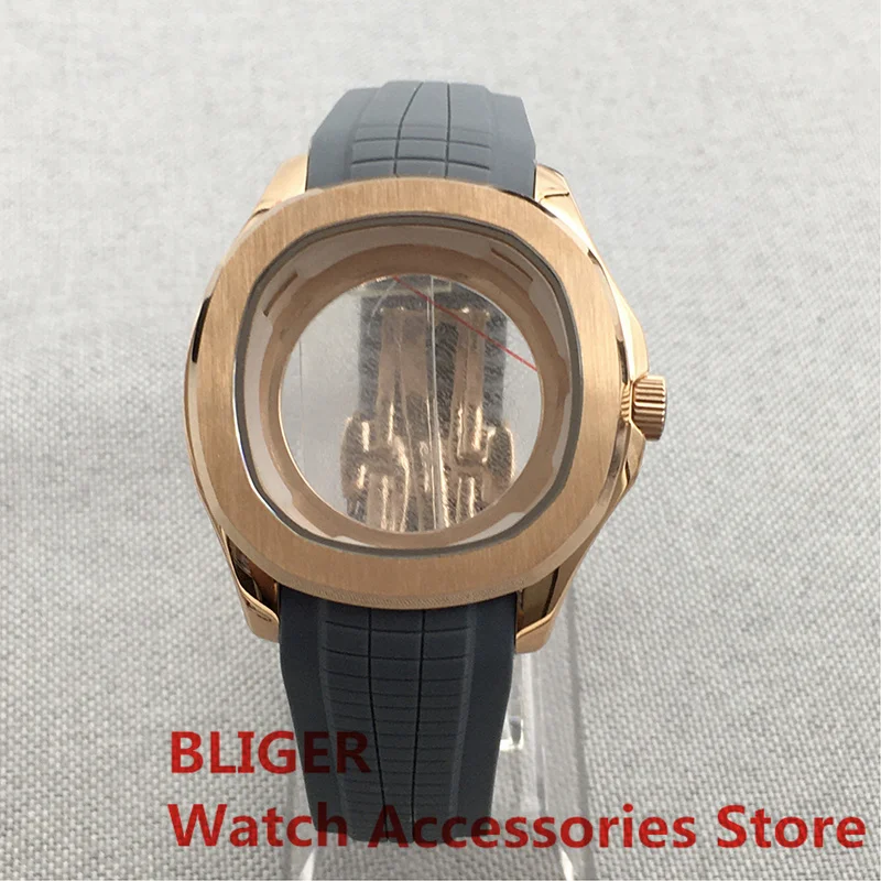BLIGER-40mm-Square-Rose-Gold-Watch-Case-For-NH35-NH36-ETA2824-PT5000 ...