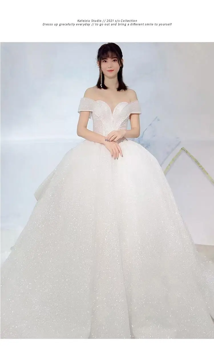 Wedding Gown Umbrella Cut/ball Gown With Accessories, Women's Fashion, Dresses Sets, Evening ...