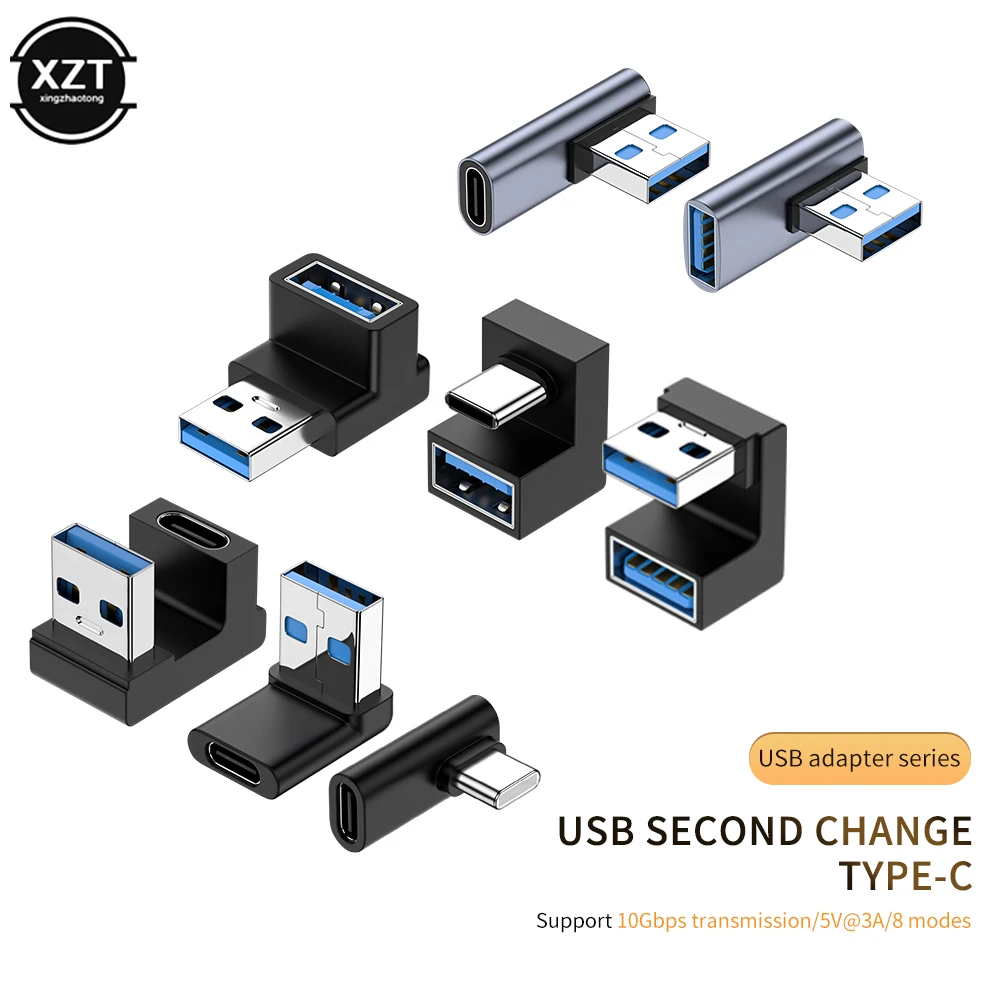 Adaptador-USB-C-en-forma-de-U-adaptador-de-ngulo-recto-Tipo-C-hembra-a ...