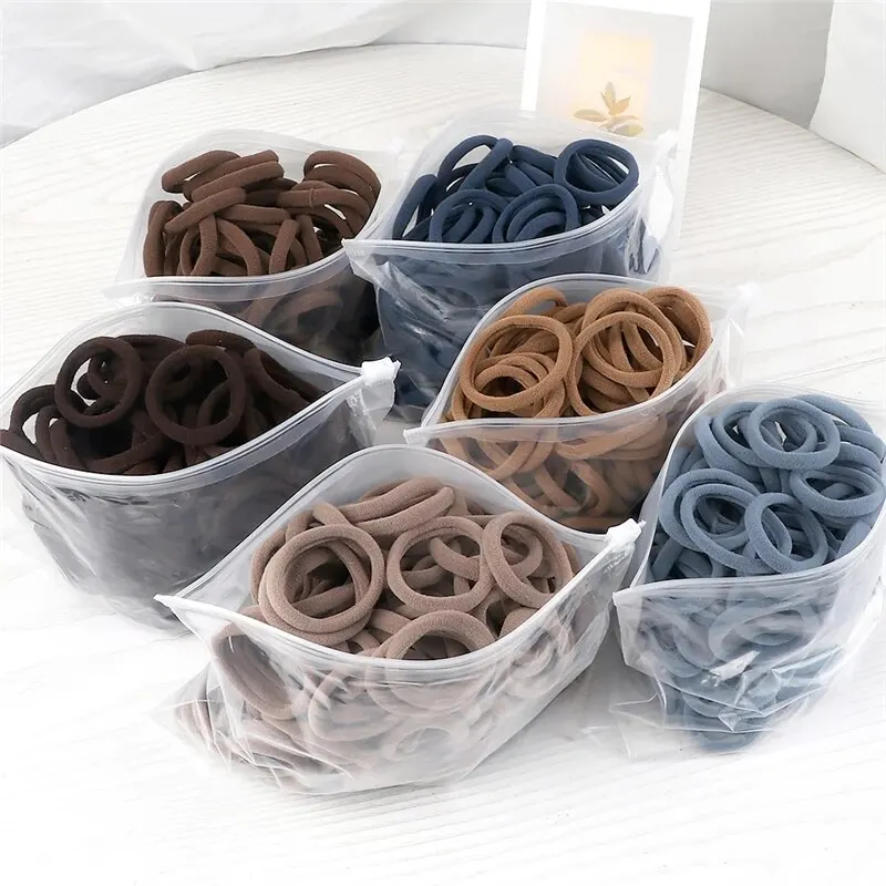 50PCS-Women-Girls-Basic-Hair-Bands-Simple-Solid-Colors-Elastic-Headband ...