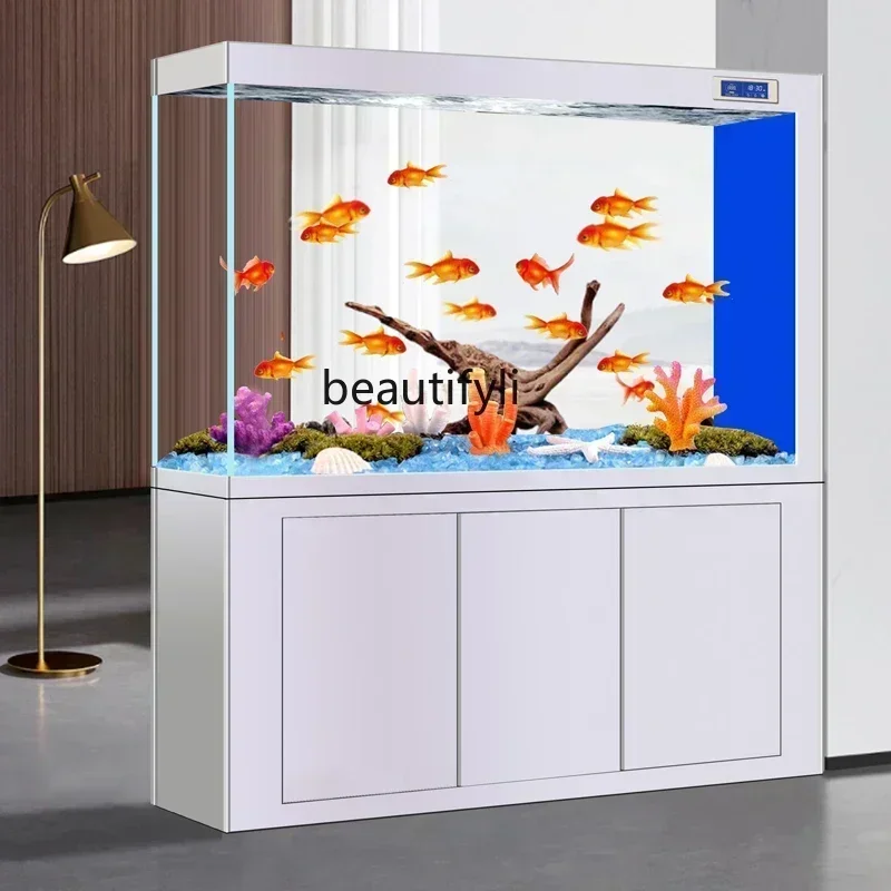 Jinjing-Super-White-Glass-Entrance-Screen-Dragon-Fish-Tank-Living-Room ...