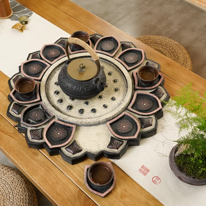 Chinese-Classic-Creative-Large-Round-Tea-Tray-Set-Tray-Cushion ...