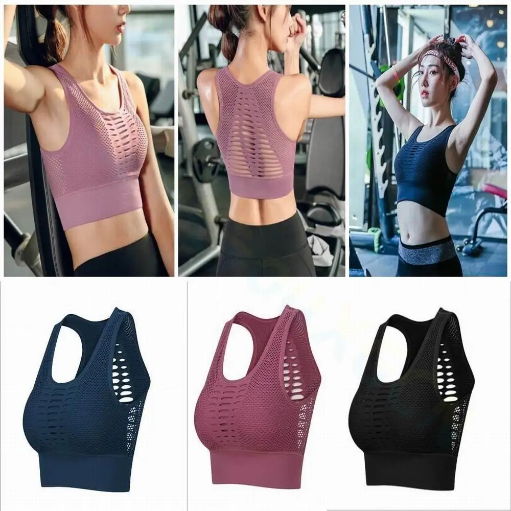 Breathable-Mesh-Sports-Top-Running-Yoga-Push-Up-Female-Gym-Fitness ...
