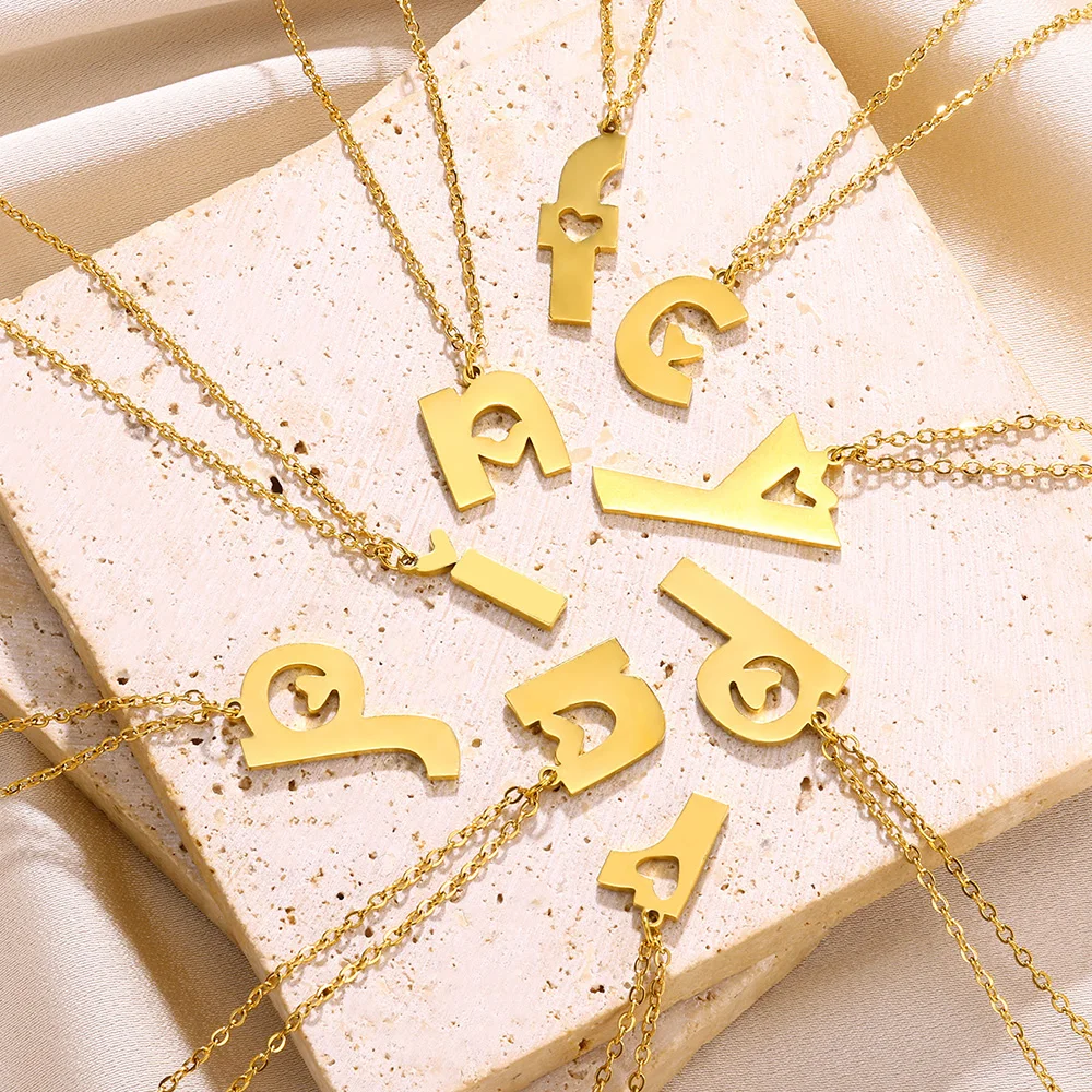 Collares-con-letras-de-A-Z-inicial-para-mujer-Color-dorado-acero ...