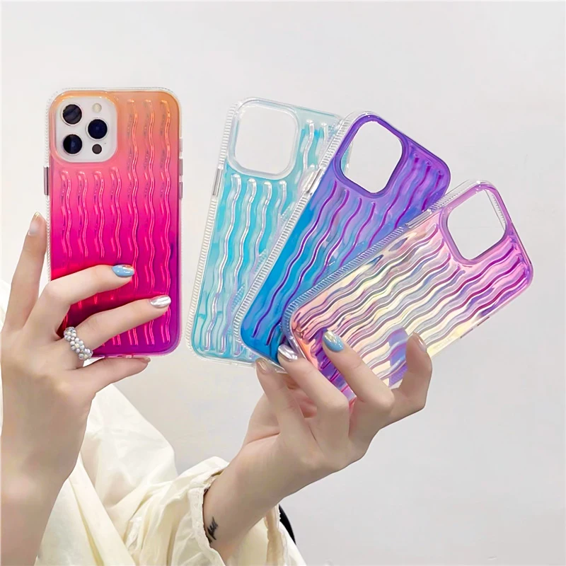 Wave-Texture-Case-for-iPhone-15-14-13-12-Pro-Max-Plus-Cover-Laser ...