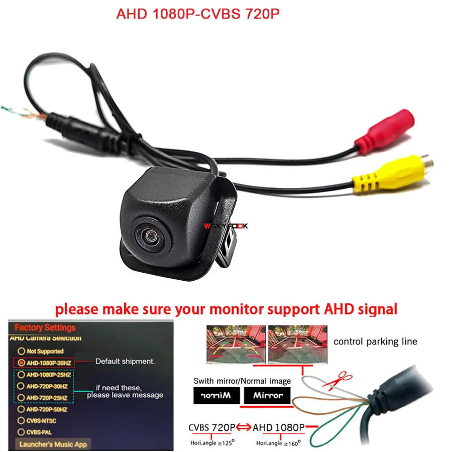 1920*1080p Ahd Car Rear View Reverse Camera For Toyota Alphard Mk2 Noah ...