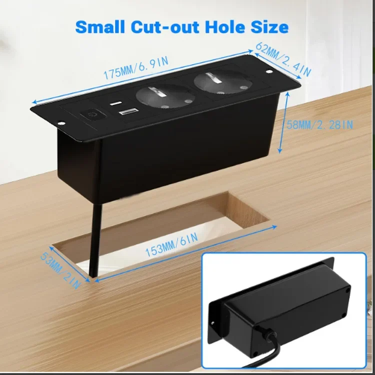 Hidden Electric Pop Up Socket EU US UK KR Multi Desktop Office USB ...