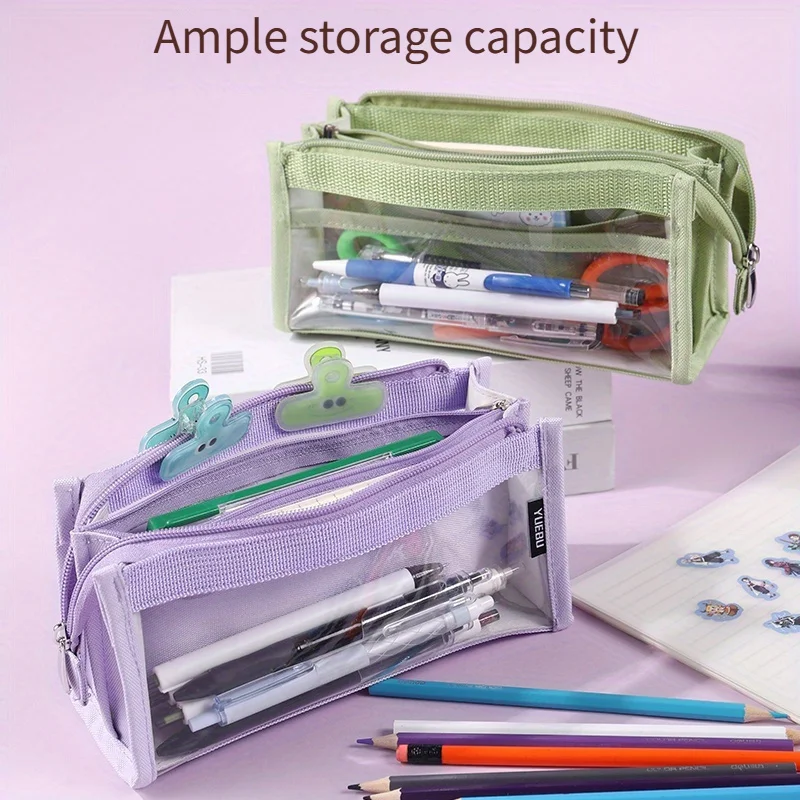Clear Pencil Pouch Aesthetic School Supplies Large Cute Pencil Case for ...