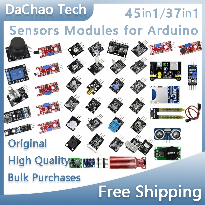 45 in 1 Sensors Modules For Arduino Starter Kit Better Than 37 in 1 ...