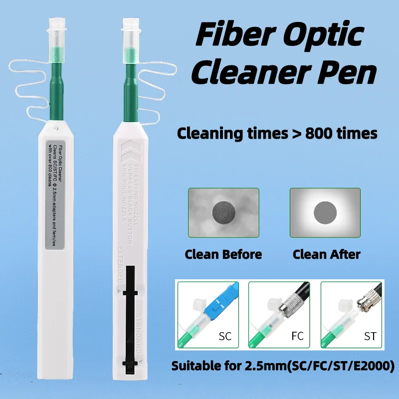 SC/FC/ST 2.5mm Fiber Optic Cleaning Pen LC/MU 1.25mm One-Click Cleaning ...
