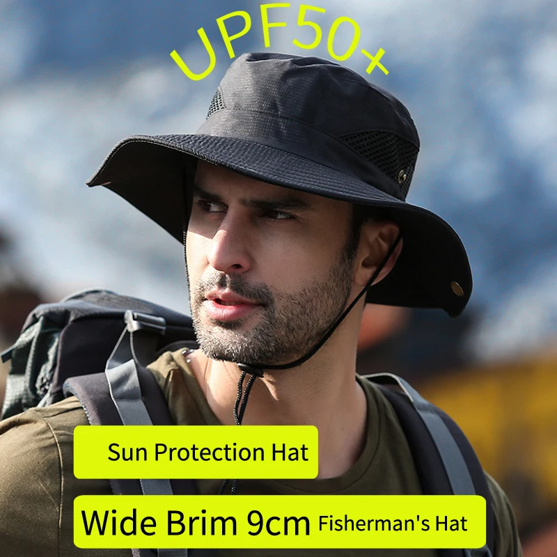 Summer-Man-fisherman-hat-Fishing-Bucket-Hat-Anti-UV-Panama-Outdoor-Sun ...