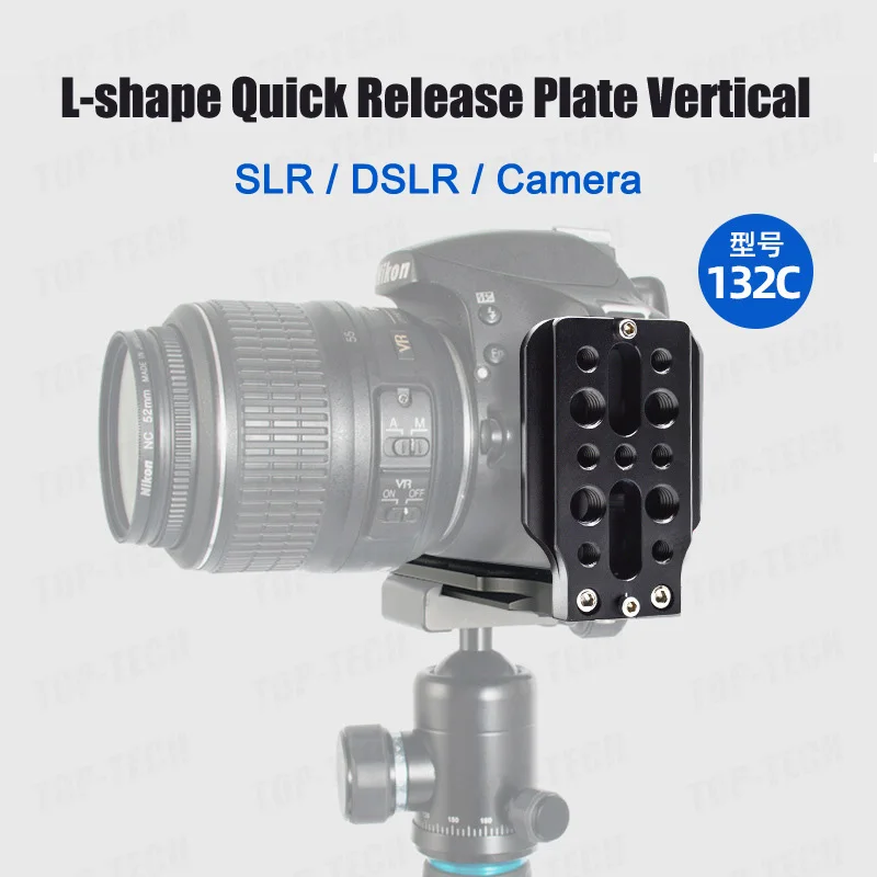 Universal-DSLR-Camera-L-Plate-Quick-Release-Tripod-Head-Mount-Aluminum ...