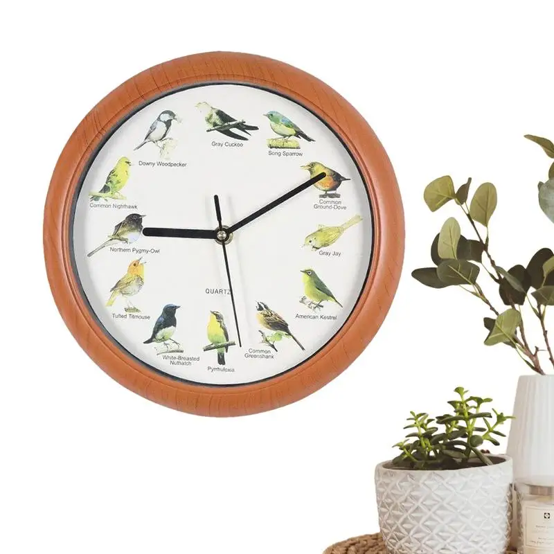 10 Inches Retro creative Singing Bird Clock cuckoo hourly chime bird ...