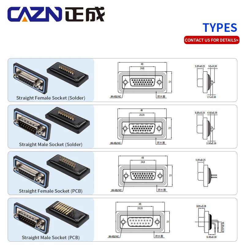 No.2 Shell D-SUB 15-Pin Double Row Male/Female Socket VGA Connector ...