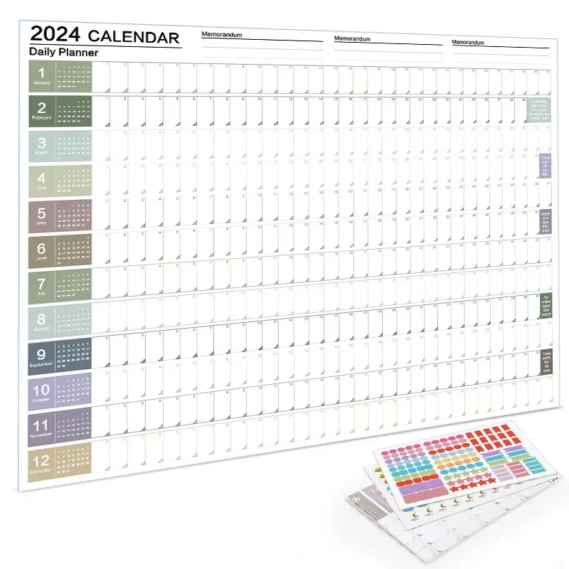 2024-Calendar-Planner-Sheet-Large-Wall-Calendar-Kawaii-To-Do-List ...
