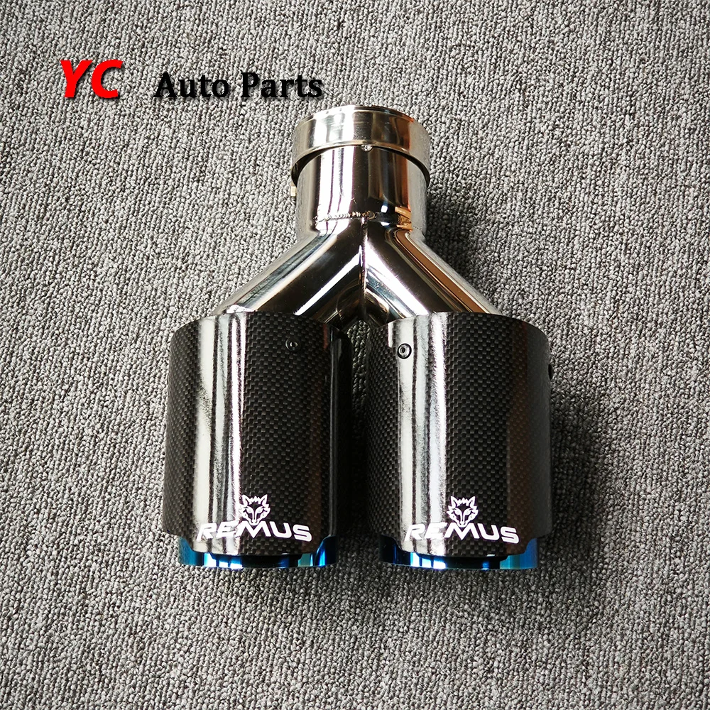 Remus-Car-Exhaust-Tip-Modification-Dual-Blue-Pipe-Automobile-Glossy ...