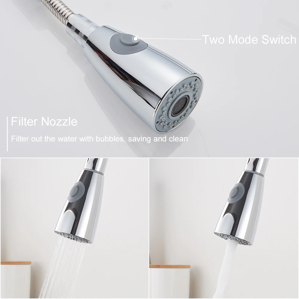 Stream & Spray Pull Out Kitchen Sink Faucet - FaucetBazaar 1