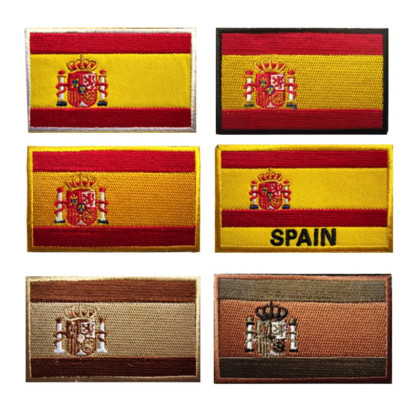 Spain-Flag-Hook-Loop-Patch-Custom-Multicolor-Embroidery-Morale-Badges ...