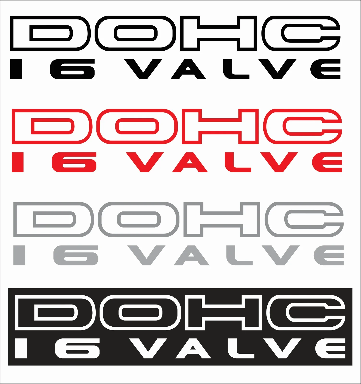 Calcomanías adhesivas de vinilo de 16 válvulas DOHC, Juego de 2 ...