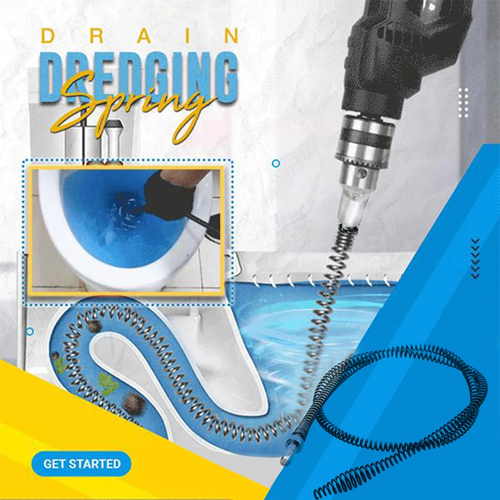 Pipe Dredging Tool Spring Sewer Pipe Unblocker Bathroom Kitchen Drain ...