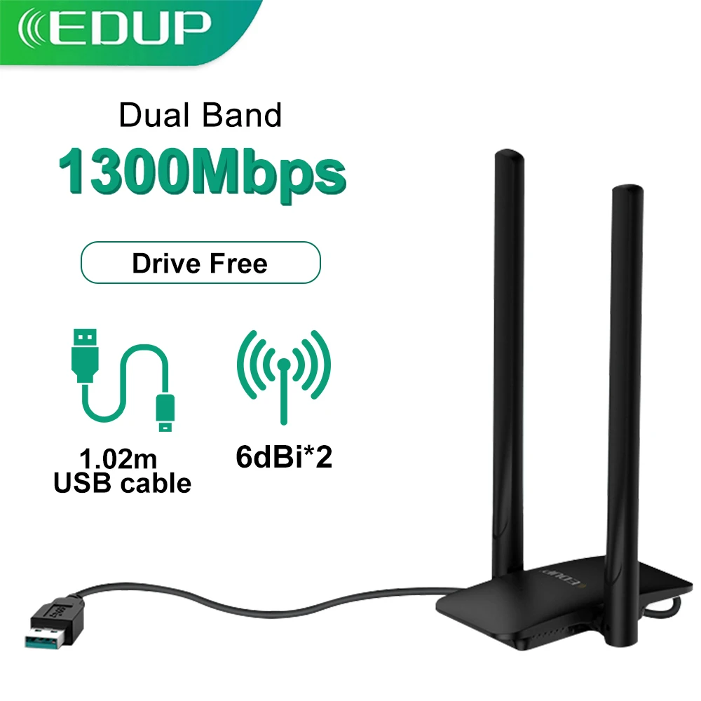 EDUP 5ghz Wifi Adapter Wi-fi Usb 3.0 Adapter 1300Mbps Wi fi Antenna Lan ...