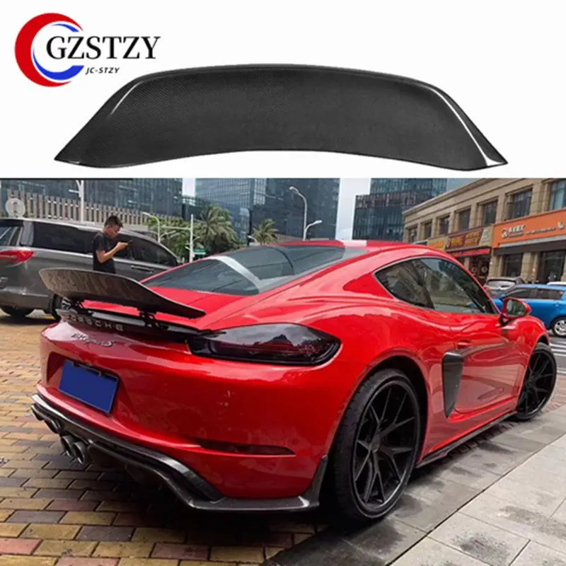 Car-Styling-Carbon-Fiber-Rear-Trunk-Spoiler-Wing-For-Porsche-Cayman-718 ...