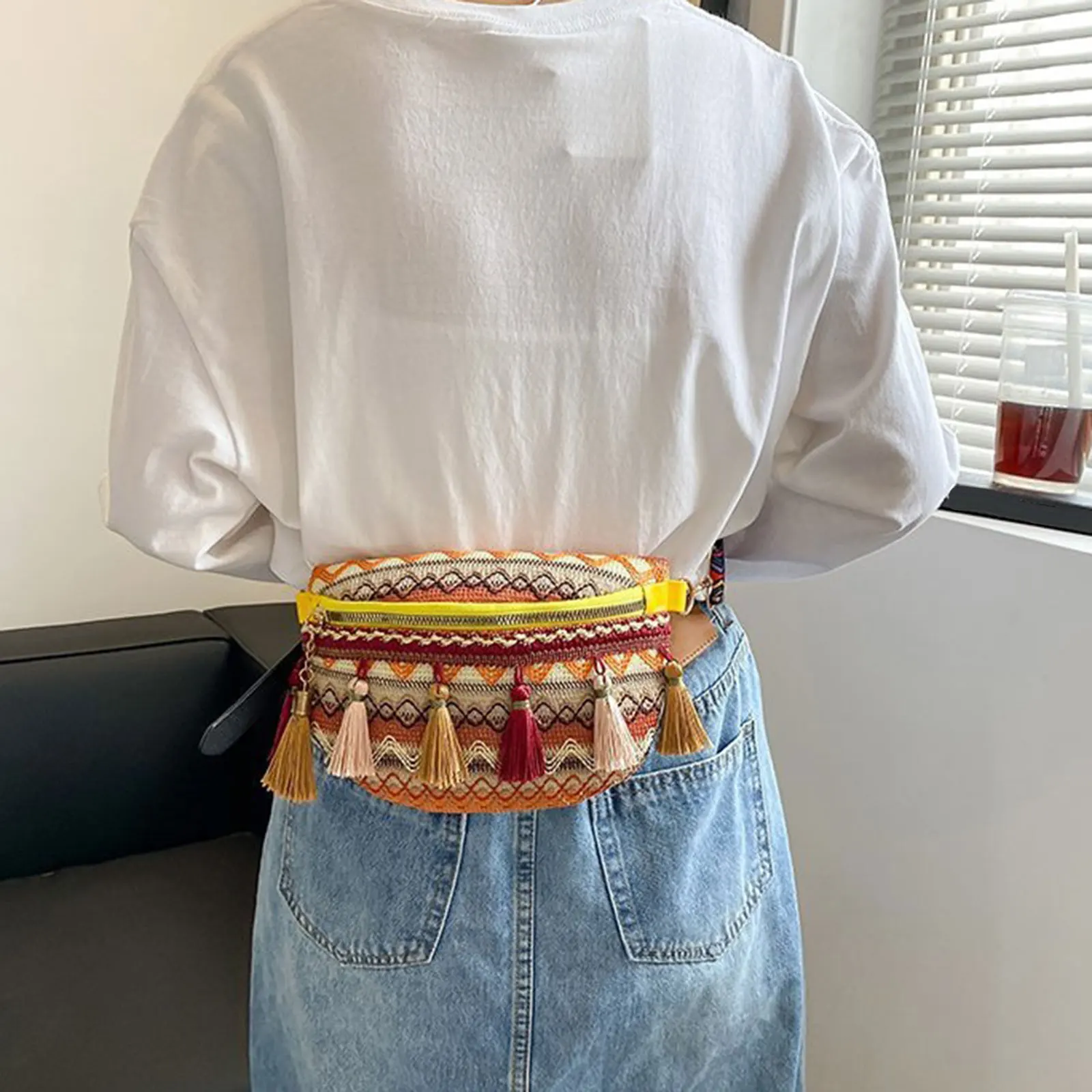 Boho-Fanny-Pack-Hip-Bag-with-Tassels-Purse-Fashionable-for-Women-Ethnic ...
