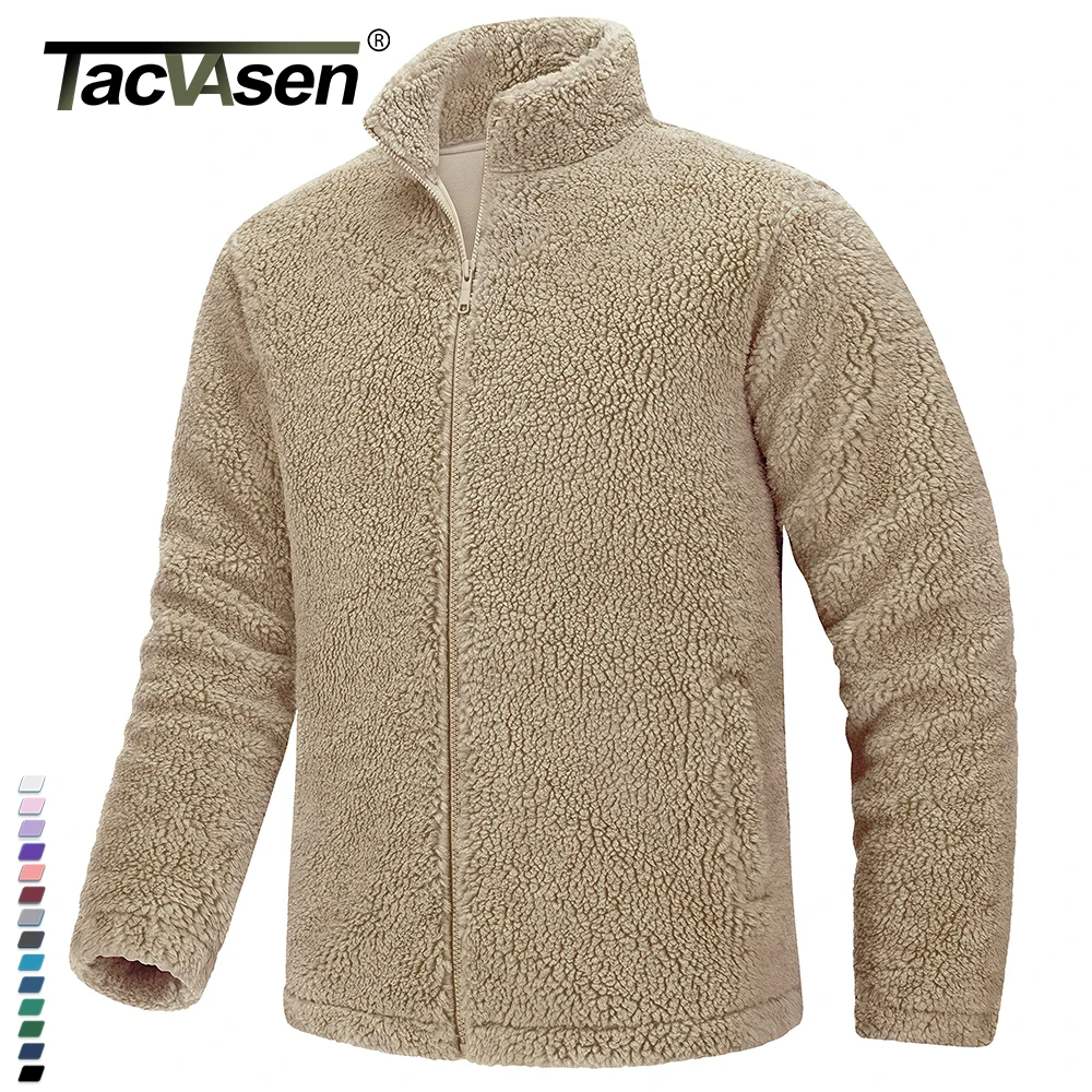 TACVASEN-Winter-Full-Zip-Up-Warm-Fleece-Jackets-Mens-Fuzzy-Sherpa ...