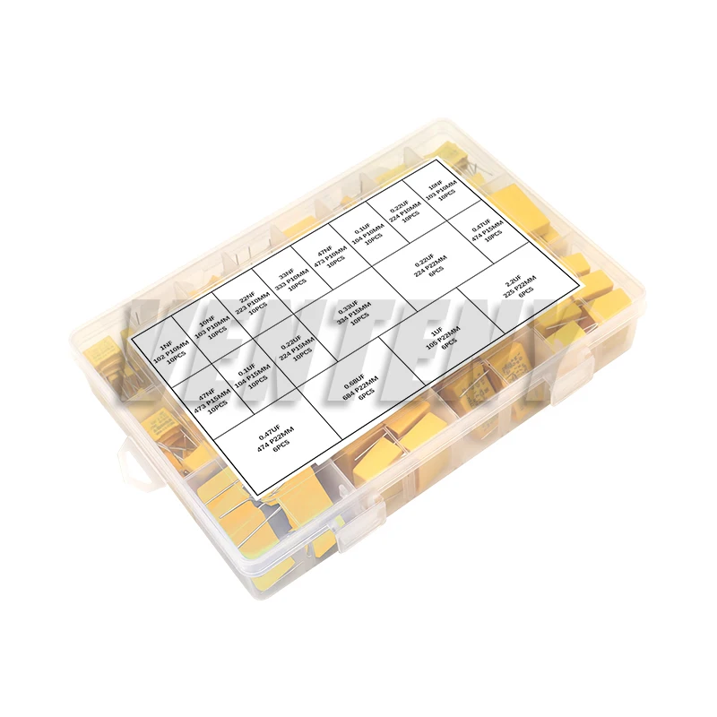 160pcs-Lot-Polypropylene-Film-X2-Safety-Capacitor-Assorted-Kit-275VAC ...