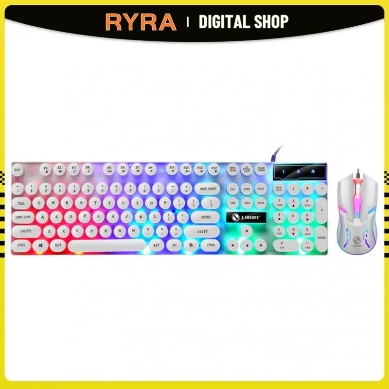 RYRA USB Wired Gaming Keyboard Mouse Set PC Rainbow Colorful LED ...