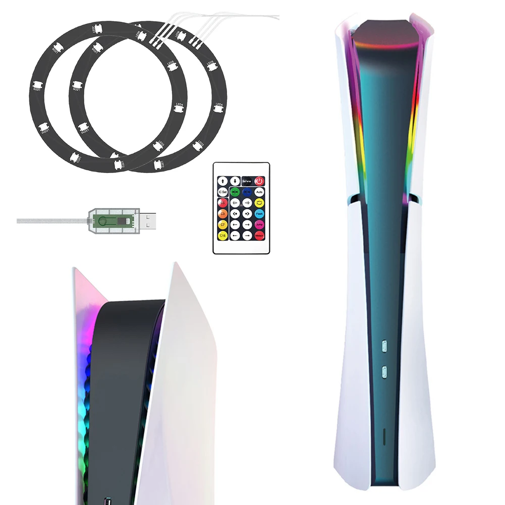RGB-LED-Light-Strip-for-PS5-PS5-Slim-RGB-Led-Strip-Light-Ring-Kit-Decal ...