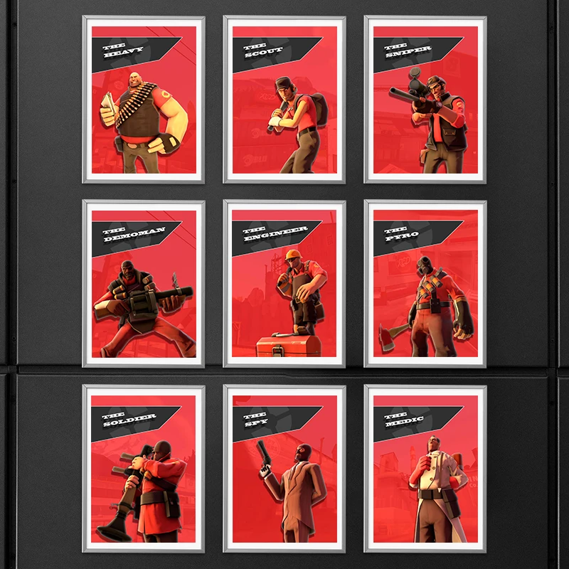Sıcak oyun Tf2 rol posterler ve baskılar DEMOMAN asker İzci PYRO keskin ...