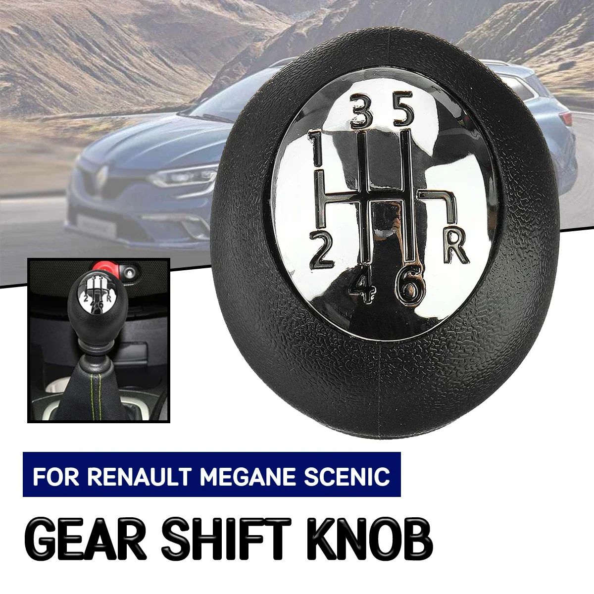 6-Speed-Gear-Shift-Knob-Manual-Gear-Lever-Shifter-Gaitor-For-Renault ...