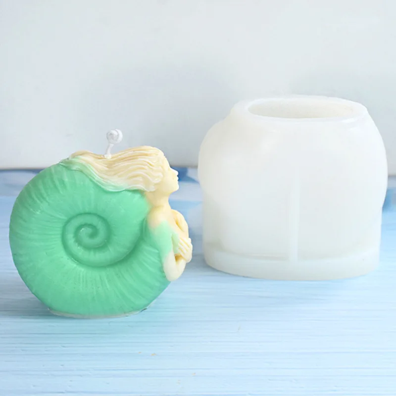 Conch-Girl-Aromatherapy-Candle-Silicone-Mold-Handmade-Gypsum-Resin-Home ...