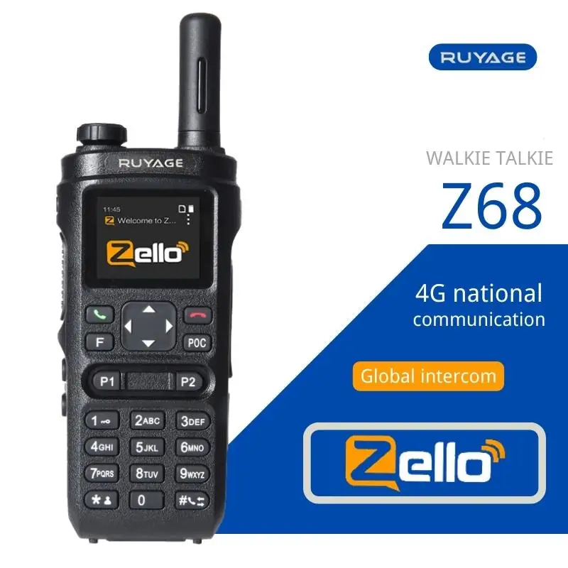 Ruyage walkie talkie Z68 Zello, Radio 4g con tarjeta Sim, de largo ...