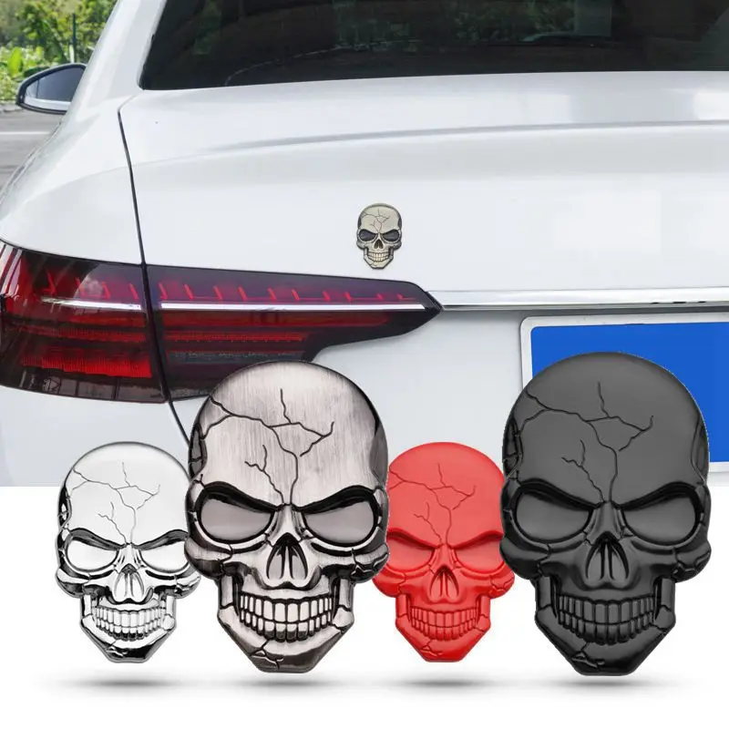 3D-Metal-Car-Stickers-Ghost-Skull-Metal-Emblem-Badge-Decal-For-Car-Gold ...