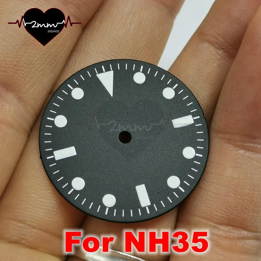 Blank-Watch-Dial-for-NH36-NH35-Movement-28-5mm-matte-Watch-Faces-Black ...
