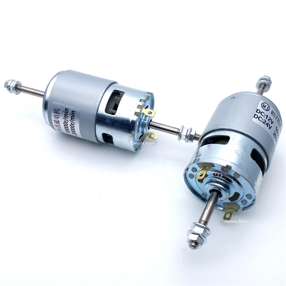 775-DC-Motor-12V-24V-Dual-bearing-Double-Screw-shaft-3000RPM-20000RPM ...