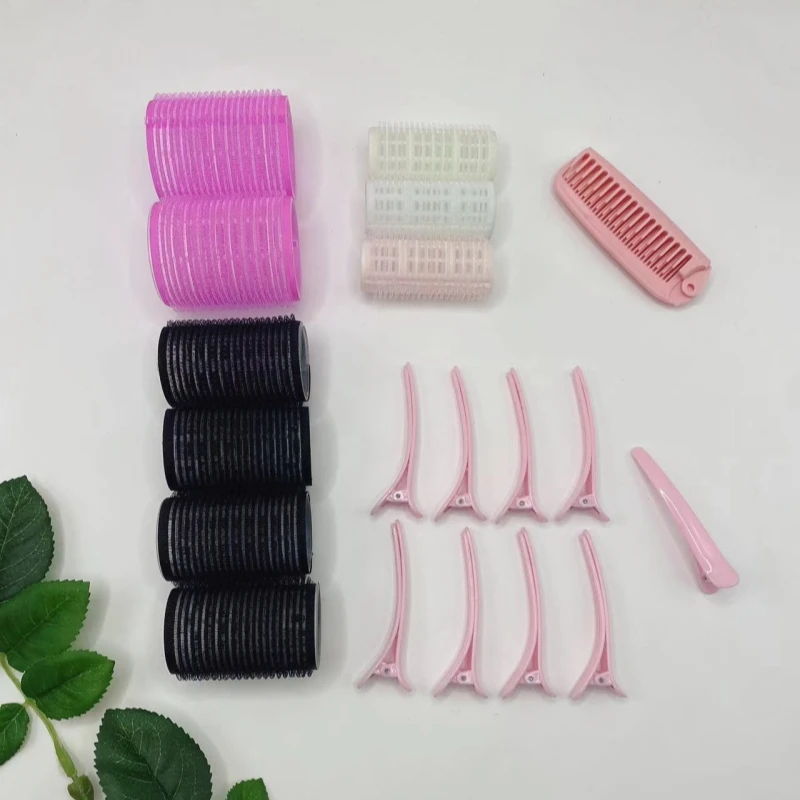 19-Piece-Set-Of-Curly-Hair-Self-Adhesive-Rolls-With-Fluffy-Bangs-For ...