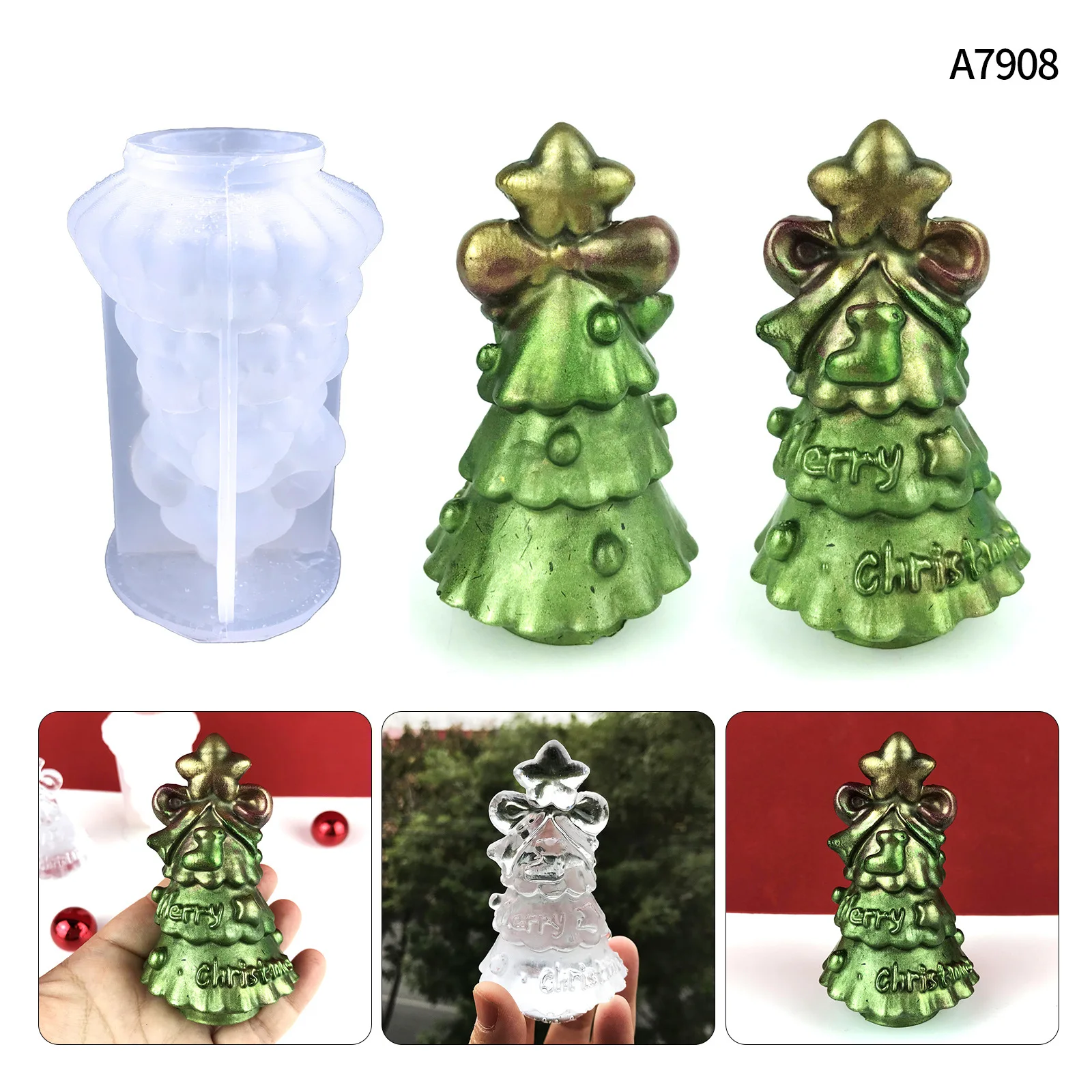 3d Christmas Tree Snowman Ornaments Epoxy Silicone Mold Christmas Tree ...