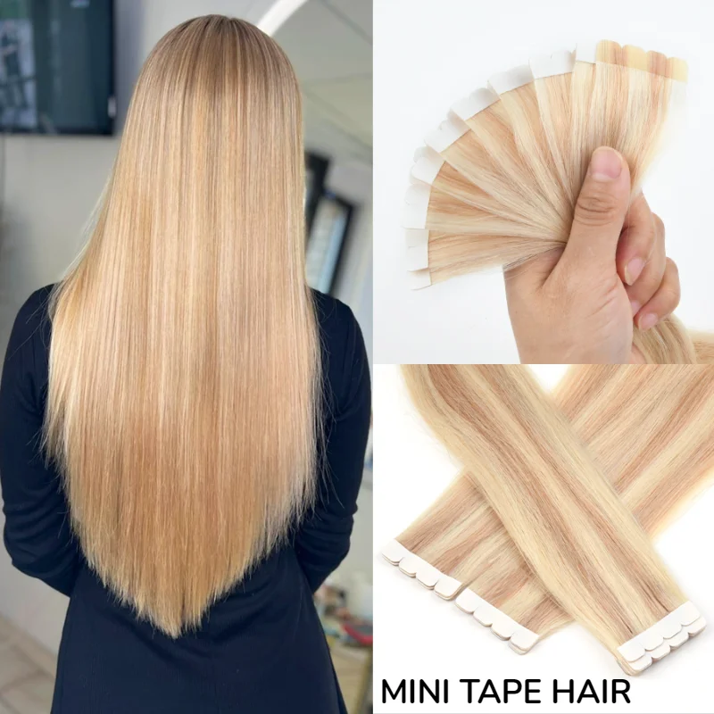 Neitsi Hair Extensions Real Tape Ins Natural Adhesive Human Hair ...