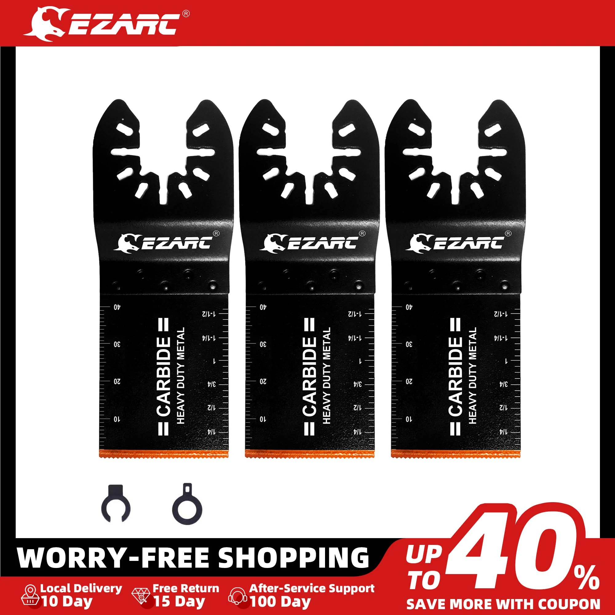 EZARC Carbide Tooth Oscillating Multitool Saw Blades For Quick Release Multi Tool For Hard ...