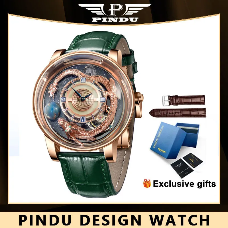PINDU-DESIGN-46MM-Men-Watch-Top-Brand-Gold-Loong-Rotating-Dial-Earth ...